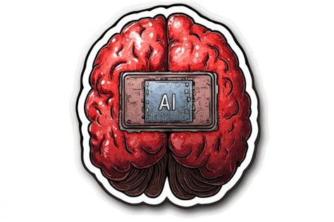 Technological Depiction Of Red Brain Embedded Ai Microchip Emphasizing Machine Learning Neural