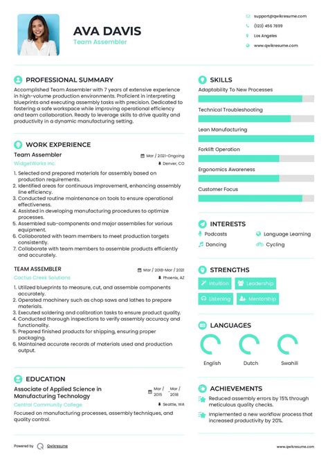 10 Team Assembler Resume Samples And Templates For 2025