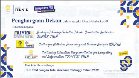 Cep Ccit Ftui Raih Penghargaan Khusus Dekan Ftui Untuk Sivitas