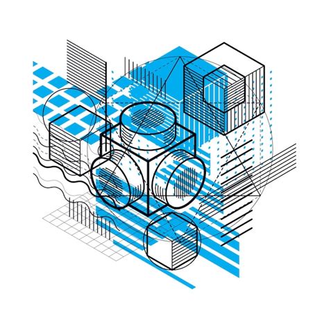 Premium Vector Isometric Abstract Background With Linear Dimensional Shapes Vector 3d Mesh