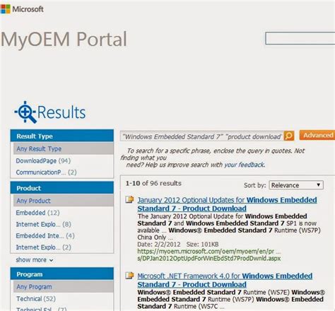 Easy Embedded System 無法使用WEDU工具下載時如何找到windows Embedded OS的更新檔下載