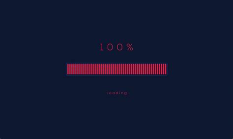 100 Percent Uploading Progress Bar Red Loading And Processing Menu Bar Design 16901610 Vector