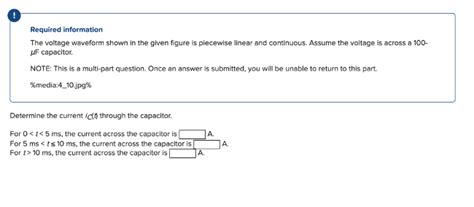 Solved Required Information The Voltage Waveform Shown In Chegg