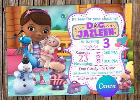 Printable Doc Mcstuffins Invitations Blank Doc Mcstuffins