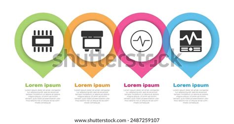 Set Processor Microcircuits Cpu Fuse Electric Stock Vector Royalty Free Shutterstock