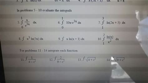 Solved For Problems And Evaluate The Integrals Chegg Com