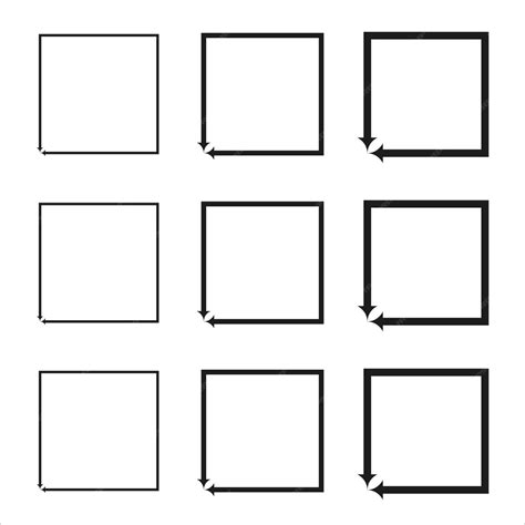 Premium Vector Rectangular Vector Frame Black Square Shape Borders Set Of Design Elements