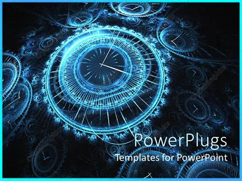 Powerpoint Template Animated Depiction Of Lots Of Clocks On A Black