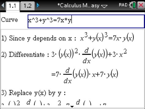 Ti Nspire Cx Cas Implicit Differentiation Step By Step