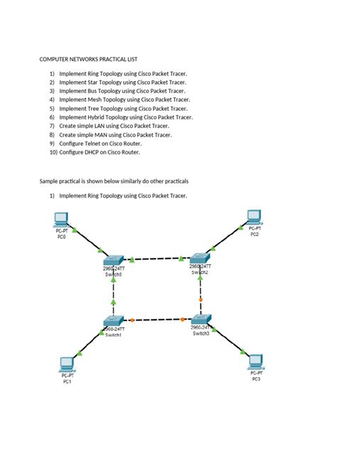 Computer Networks Practical List Pdf