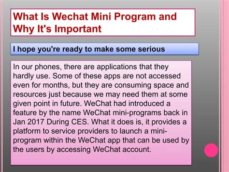We Chat Mini Program Ppt