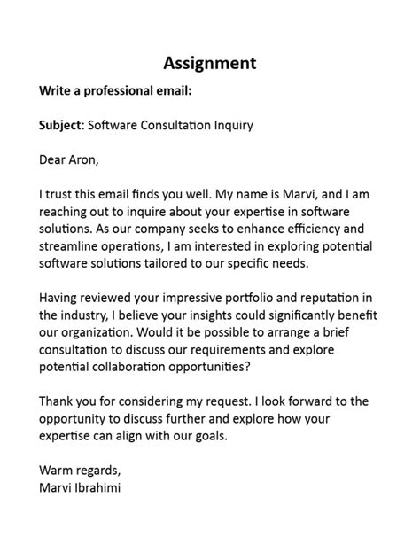 Assignment Email Pdf