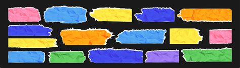 구겨진 질감과 찢어진 가장자리가 있는 다양한 피치 종이 조각이 대조적인 배경을 배경으로 생생하게 배열되어 있습니다 0명에 대한 스톡 벡터 아트 및 기타 이미지 Istock