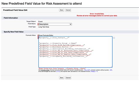 How Do I Write A Formula For The Predefined Field Value For A Create An Event Quick Action