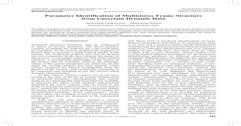 Pdf Parameter Identification Of Multistorey Frame Structure Dokumen