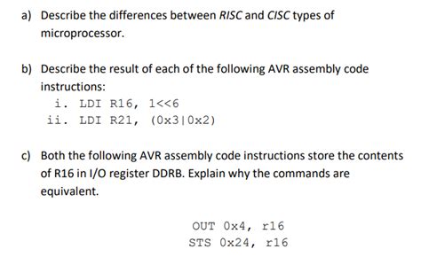 solved a describe the differences between risc and cisc