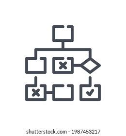 Tree Structure Line Icon Flowchart Algorithm Stock Vector Royalty Free Shutterstock