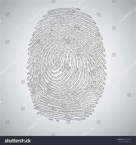 Fingerprint Made By Binary Code Vector 245318539 Shutterstock