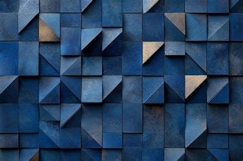 Abstract Blue Triangle Mosaic Grid Background Premium Ai Generated Image