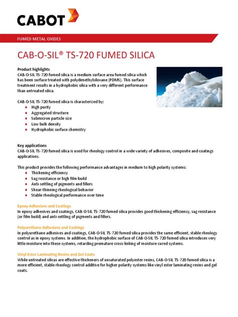 Cab O Sil Ts720pdf Pdf Epoxy Adhesive