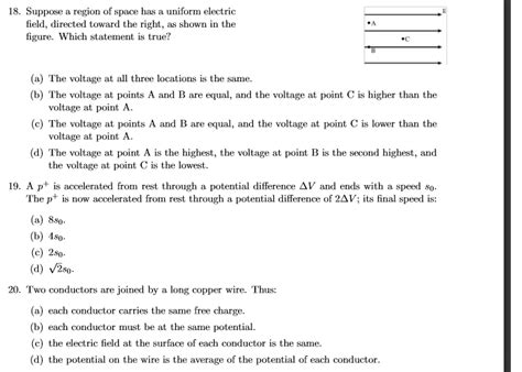Solved Suppose A Region Of Space Has A Uniform Electric