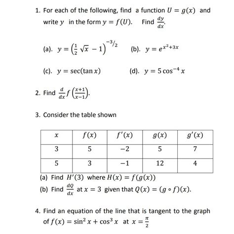 Solved 1 For Each Of The Following Find A Function U Chegg Com