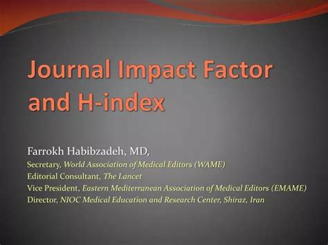 ppt journal impact factor and h index powerpoint presentation free