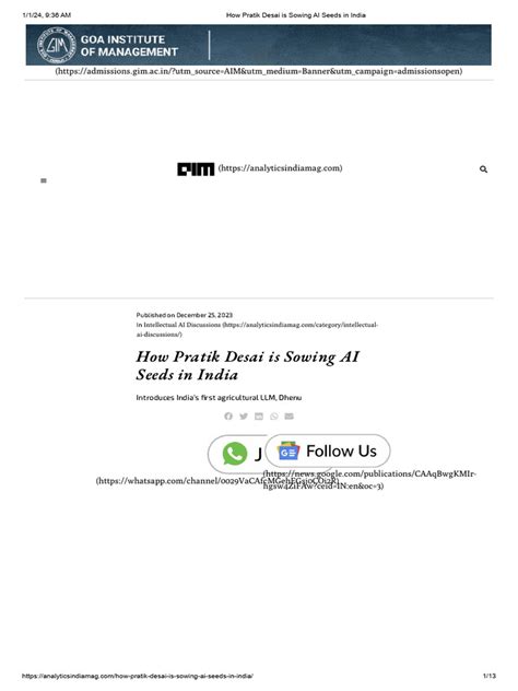 How Pratik Desai Is Sowing Ai Seeds In India Pdf Artificial