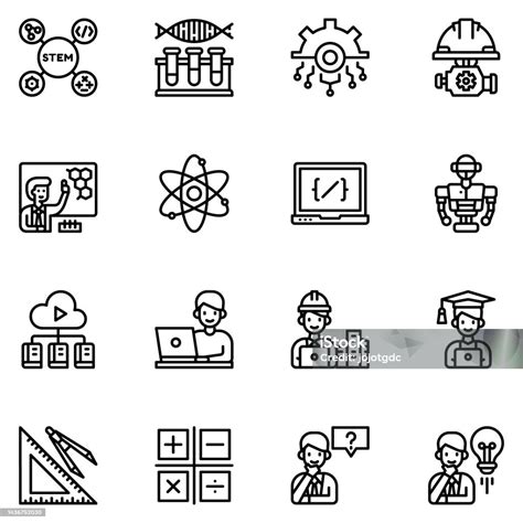 Stem Education Icon Vector Illustration Education Science Technology Engineering Mathematics