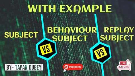 Differences Between Angular Rxjs Subject Behaviorsubject Replaysubject Angular 15 Youtube