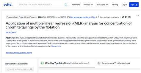 Application Of Multiple Linear Regression Mlr Analysis For