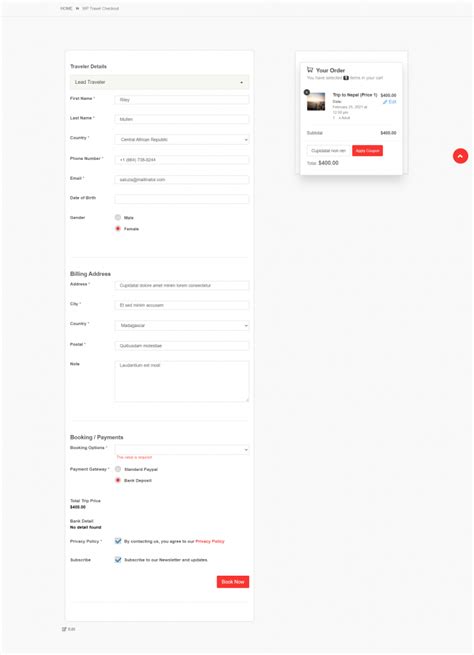 How To Remove Billing Details From The Checkout Page Wp Travel