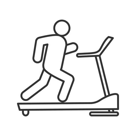 Treadmill Linear Icon Thin Line Illustration Exercise Machine