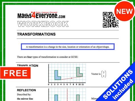 Transformations Workbook With Solutions Teaching Resources