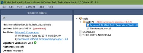 Microsoft DotNet Build Tasks VisualStudio Build Task Is Missing From