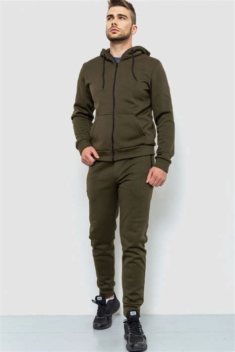 Спорт костюм чоловічий на флісі трьохнитка колір хакі 102r359 купити в Україні Ціна відгуки