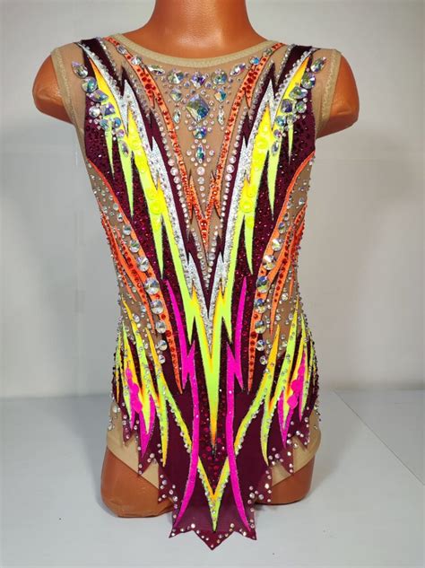 Разноцветный купальник для художественной гимнастики «elen El 76