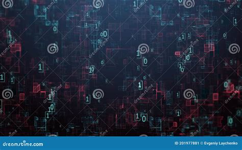 digital concept from a network of binary code particles stock video