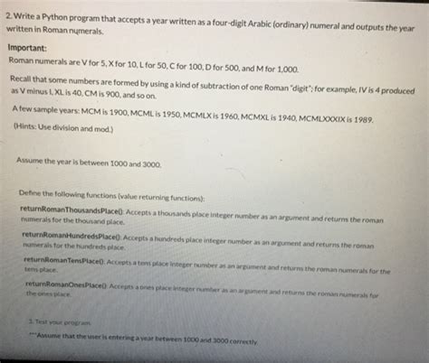 Solved 2 Write A Python Program That Accepts A Year Written