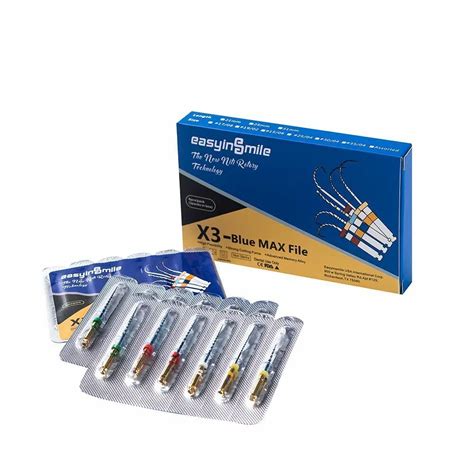 Easyinsmile 치과 근관 로터리 파일 모터 엔도 치료 팁 X3 블루 Niti 파일 25mm 21mm 31mm 60 개 10 팩 치과용품 Or 구강용품