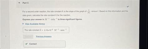 based on the data given and a rate constant of