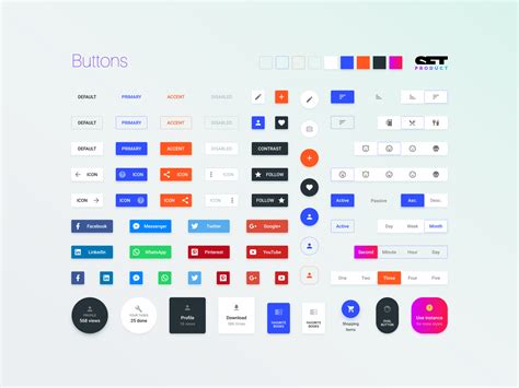 Material UI Buttons By Roman Kamushken On Dribbble