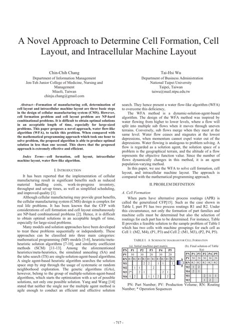 Pdf A Novel Approach To Determine Cell Formation Cell Layout And Intracellular Machine Layout