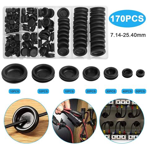170pcs Rubber Grommet Firewall Hole Plug Electrical Wiring Gasket
