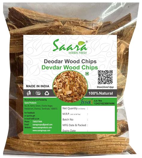 Buy Saara Herbal Fresh Deodar Wood Chips 950g Devdar Wood Devadaru Wood Cedrus Deodara Cedar