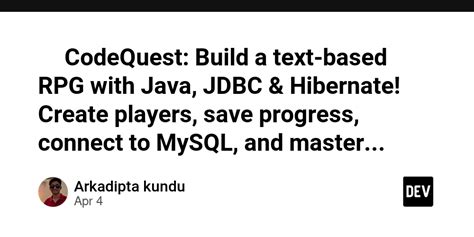 ⚔️ codequest build a text based rpg with java jdbc and hibernate