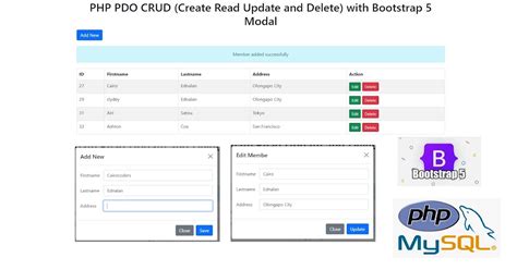 Php Pdo Crud Create Read Update And Delete With Bootstrap 5 Modal