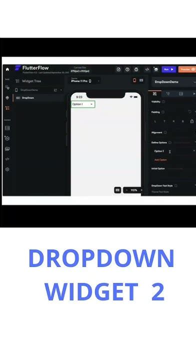 Flutterflow Dropdown Widget 2 Flutterflow Videotutorial Shorts