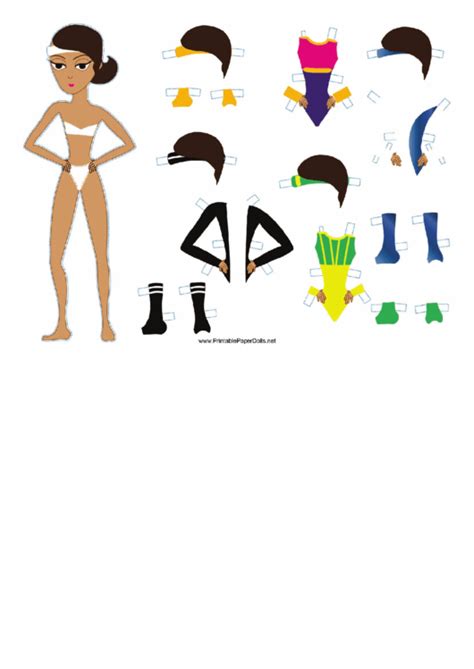 Female Gymnast Paper Doll Printable Pdf Download
