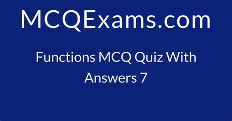 MCQ Questions For Class Commerce Applied Mathematics Functions Quiz MCQExams